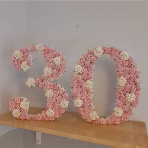 Floral Large Number • Freestanding Decorated Numbers • Birthday Decor ...
