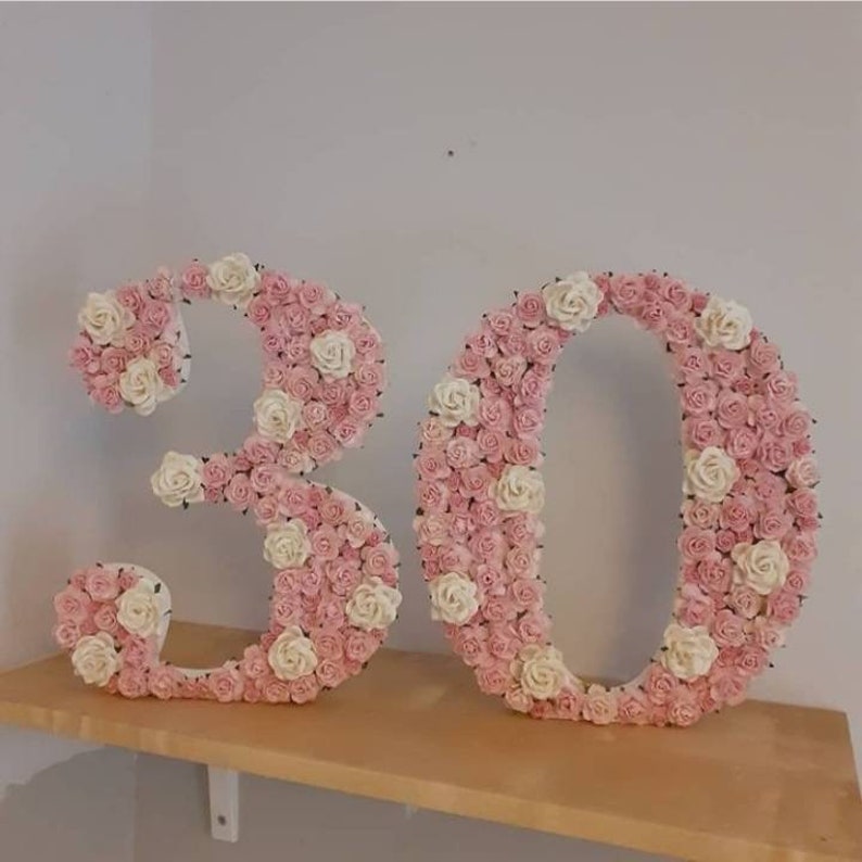 Floral Large Number Freestanding Decorated Numbers | Etsy