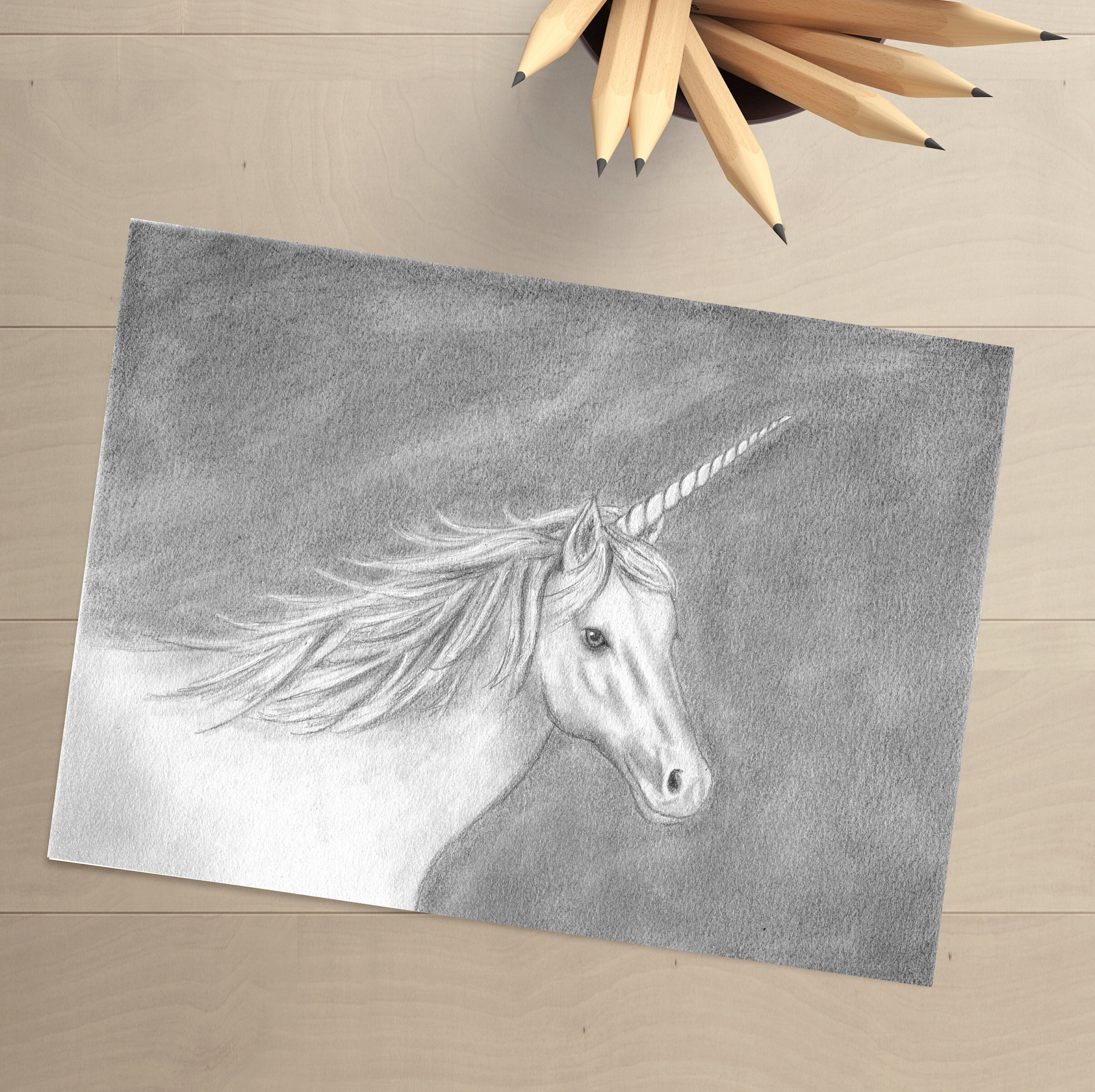 Unicorn Drawing In Pencil