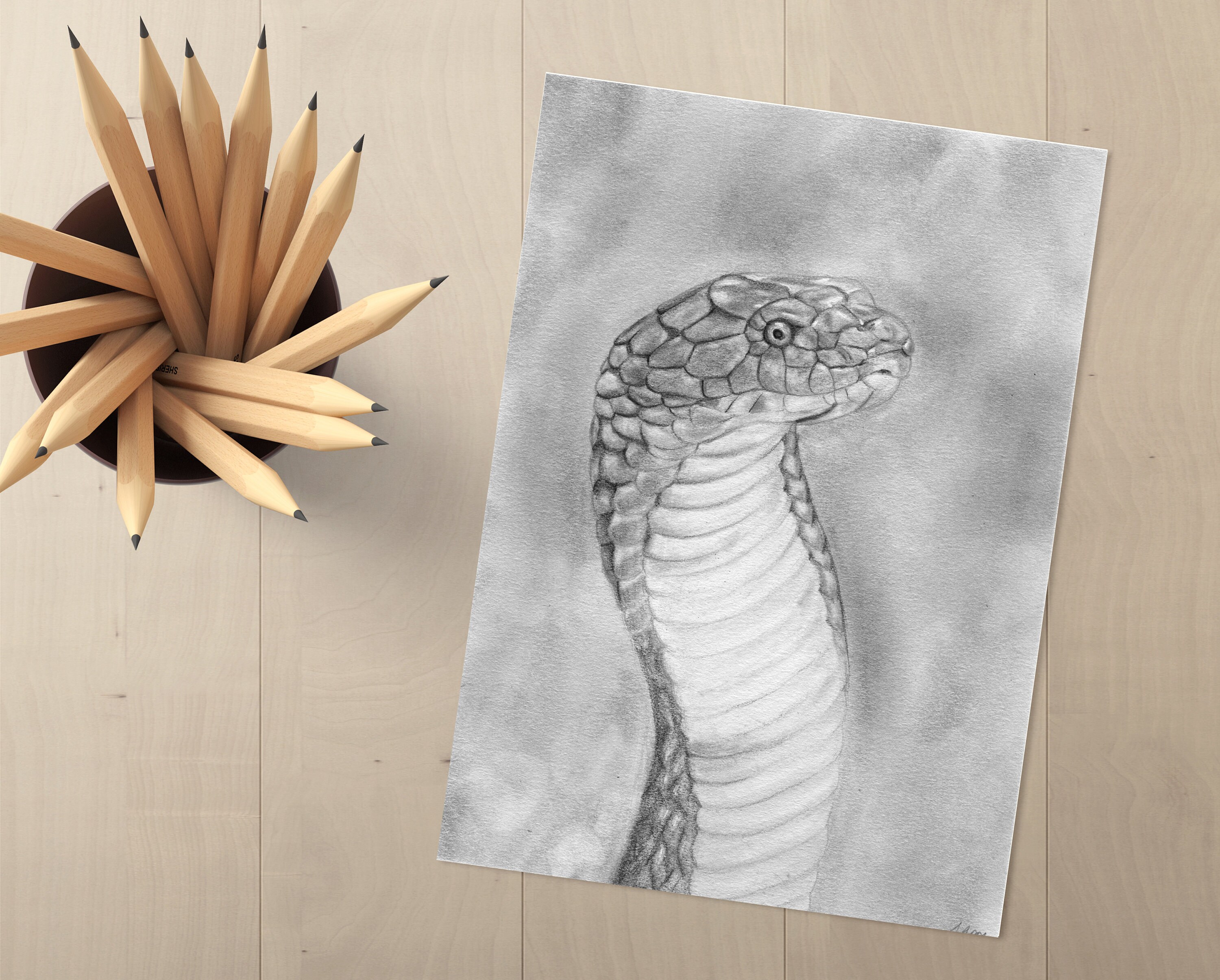 Snake Drawing Snake Decor Snake Art Snake Wall Art Snake Lover Gift ...