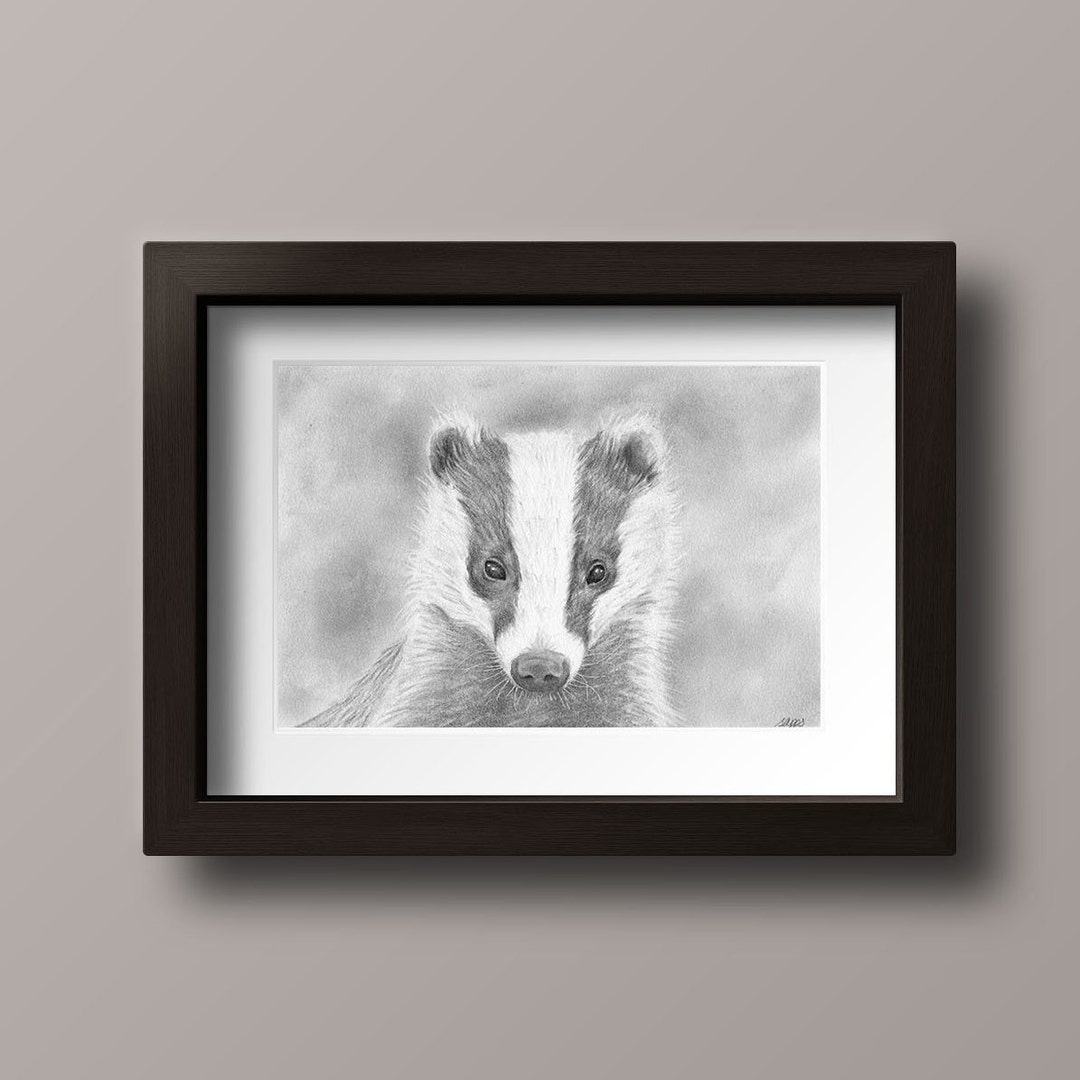 Badger Print Badger Art Badger Decor Badger Wizard House Geek Wall Art ...