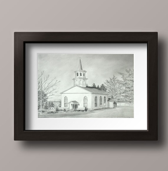 Church Print Church Art Church Art Print Church Artwork | Etsy