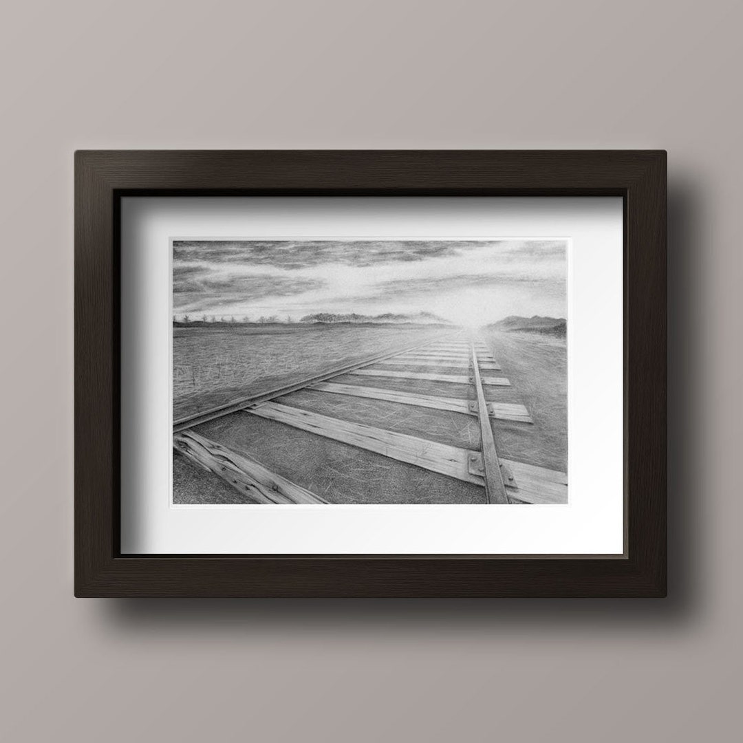 Train Print - Train Artwork - Train Art - Train Decor - Train Drawing ...