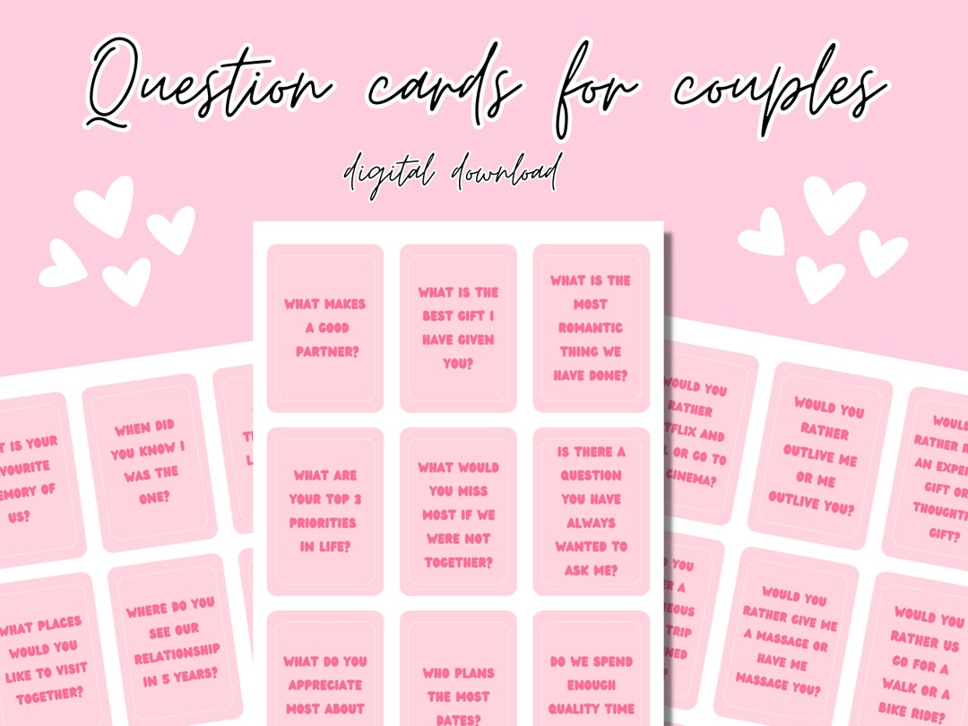 Printable Couples Card Game Question Cards For Couples Date Night Games Relationship Games