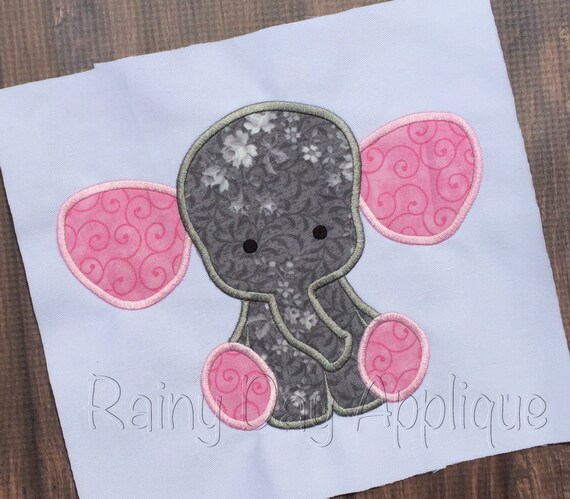 Elephant Applique Elephant Design Elephant Embroidery Cute | Etsy