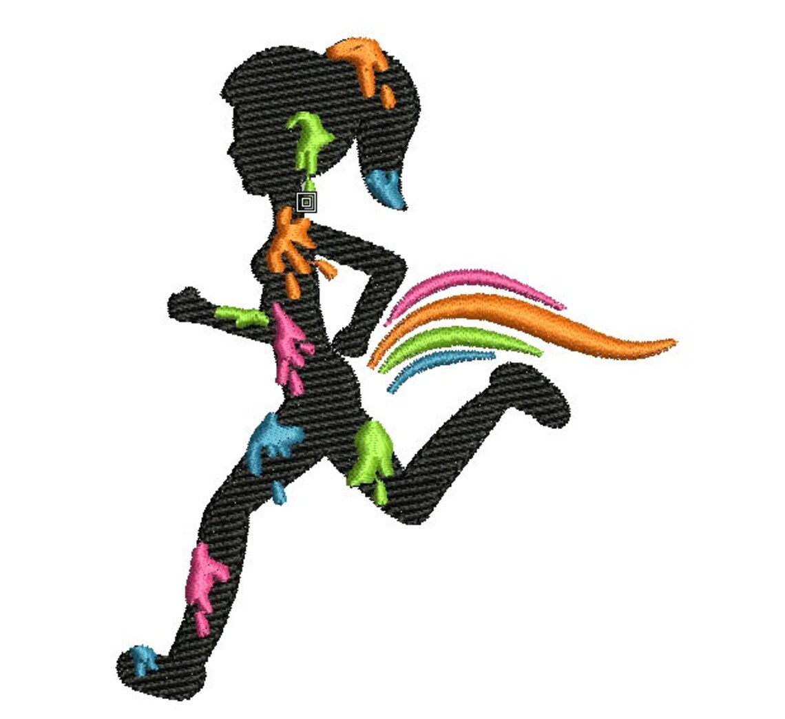 Running Color Girl Applique Design Marathon Shirt Running | Etsy