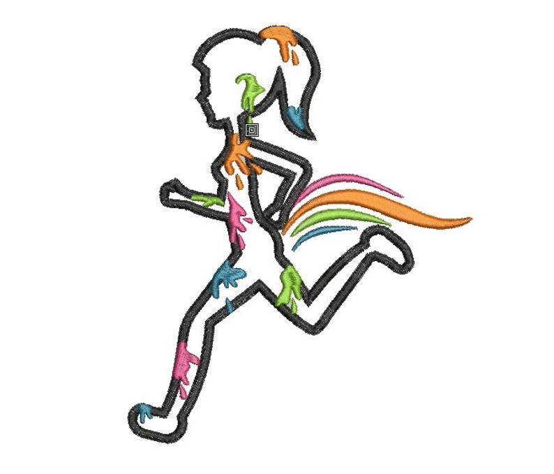 Running Color Girl Applique Design Marathon Shirt Running - Etsy