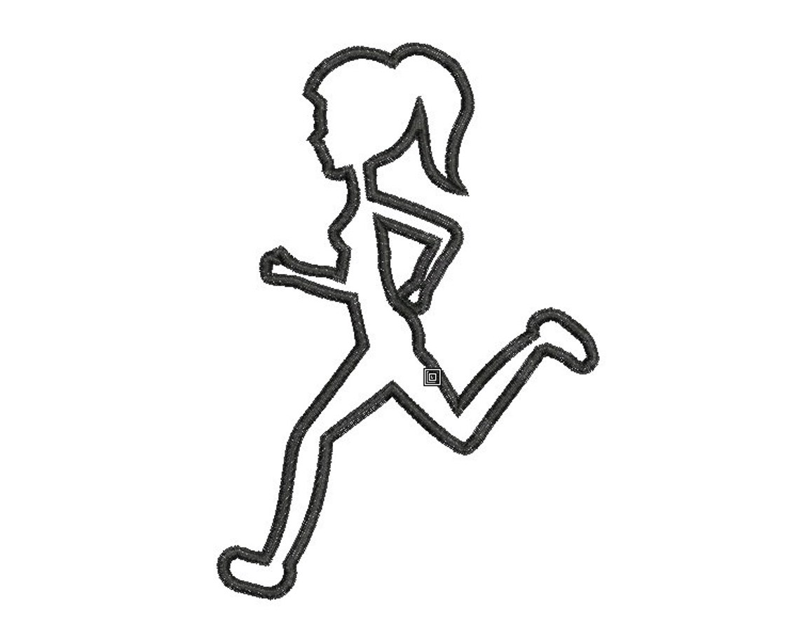 Running Color Girl Applique Embroidery Design (digital Download) - Etsy