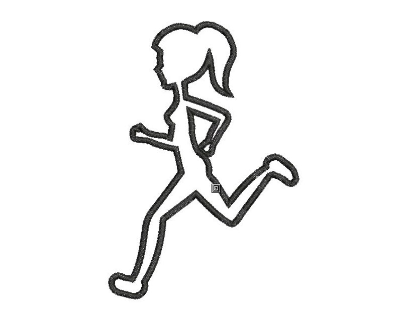 Running Color Girl Applique Embroidery Design (digital Download) - Etsy