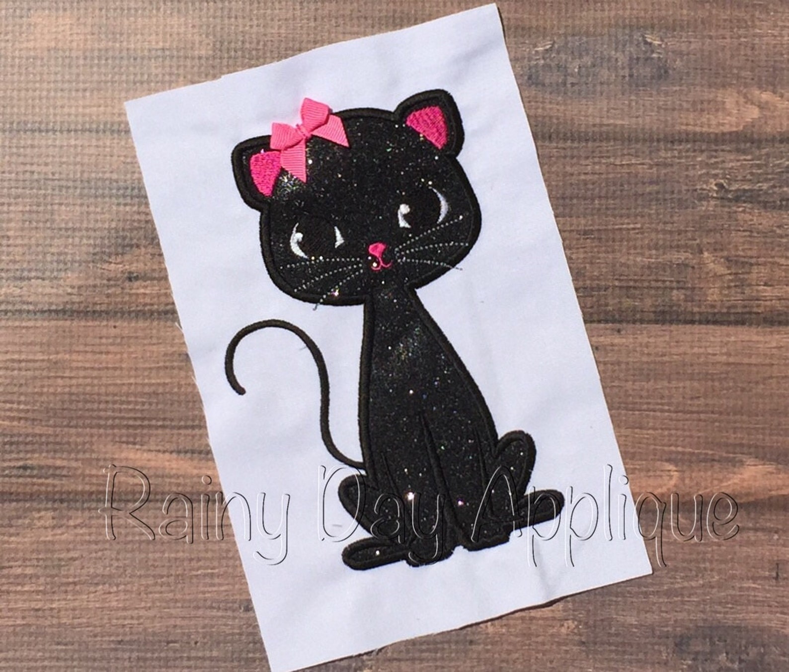 Cat Applique Cat Design Kitty Cat Embroidery Cute Black Cat Etsy