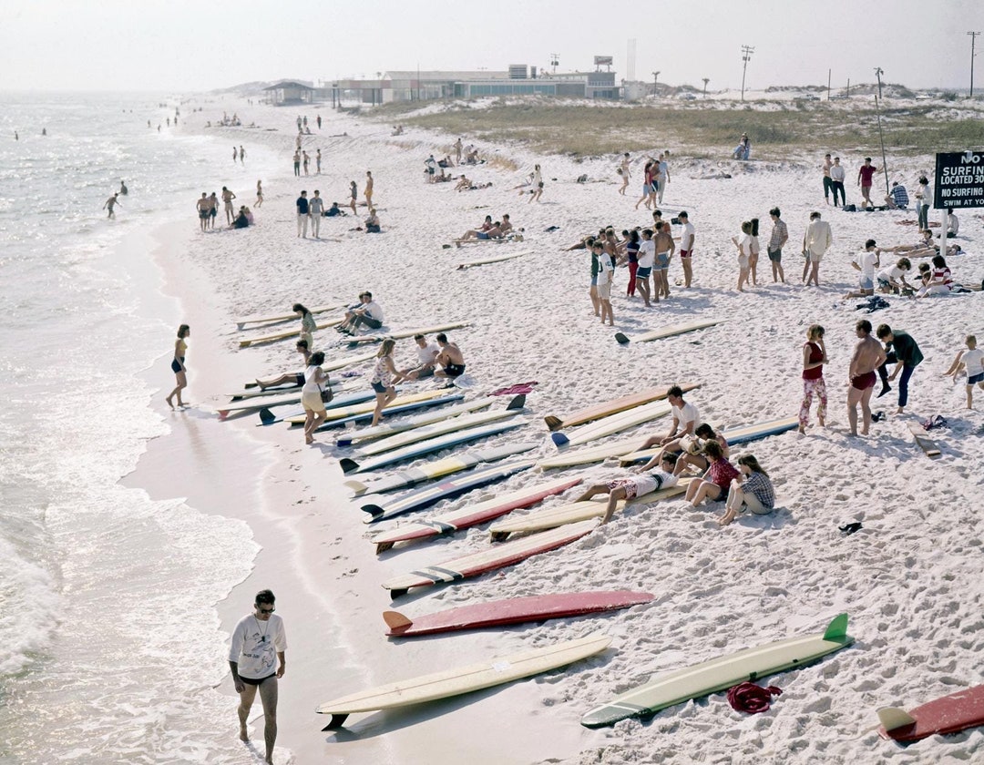 1960's Vintage Beach Scene Photo With Surfboards Authentic Color Print ...