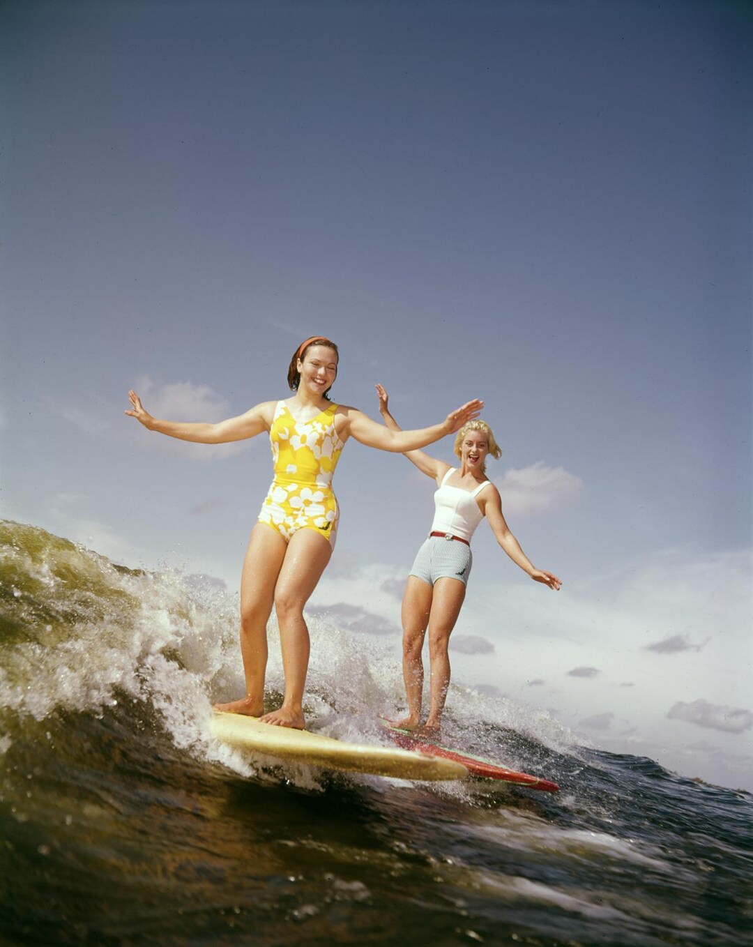 Vintage Surfer Girls Photo 1950s Beach Fashion Print Digital Download