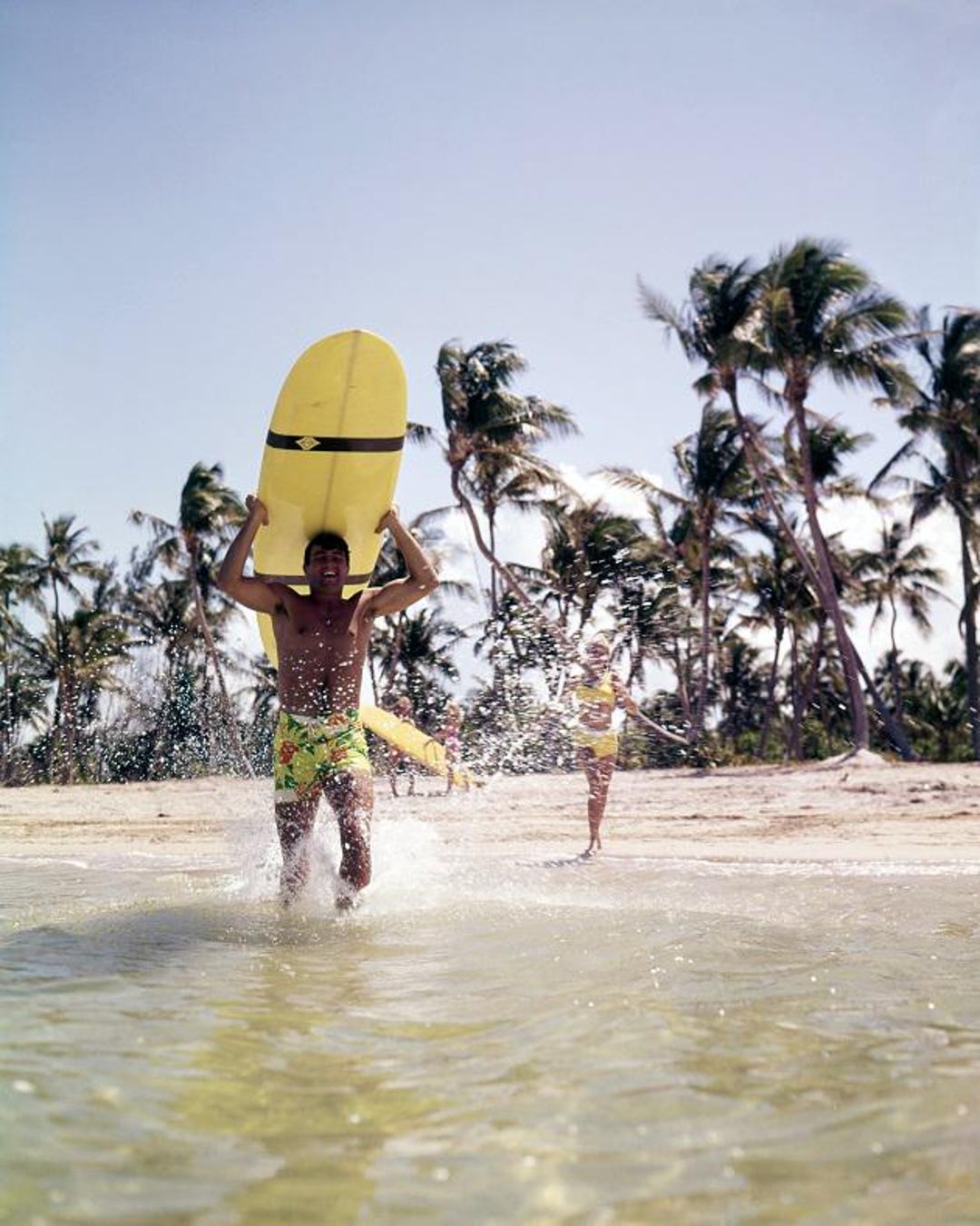 Vintage 1960's Surfer Photo High Resolution Beach Wall Art Running ...