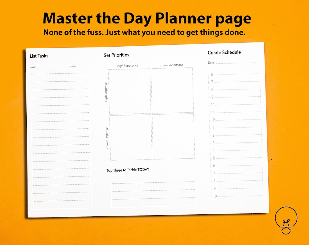 Master the Day Planner Page - Printable-digital - Etsy