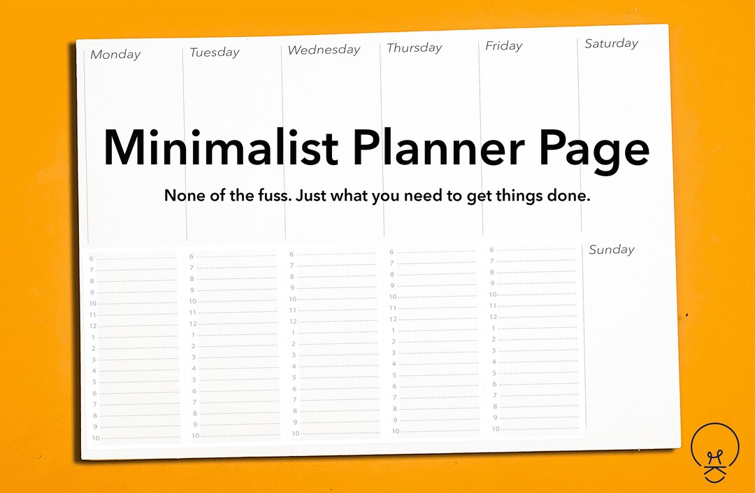 Minimalist Weekly Planner - Printable, Digital - Etsy