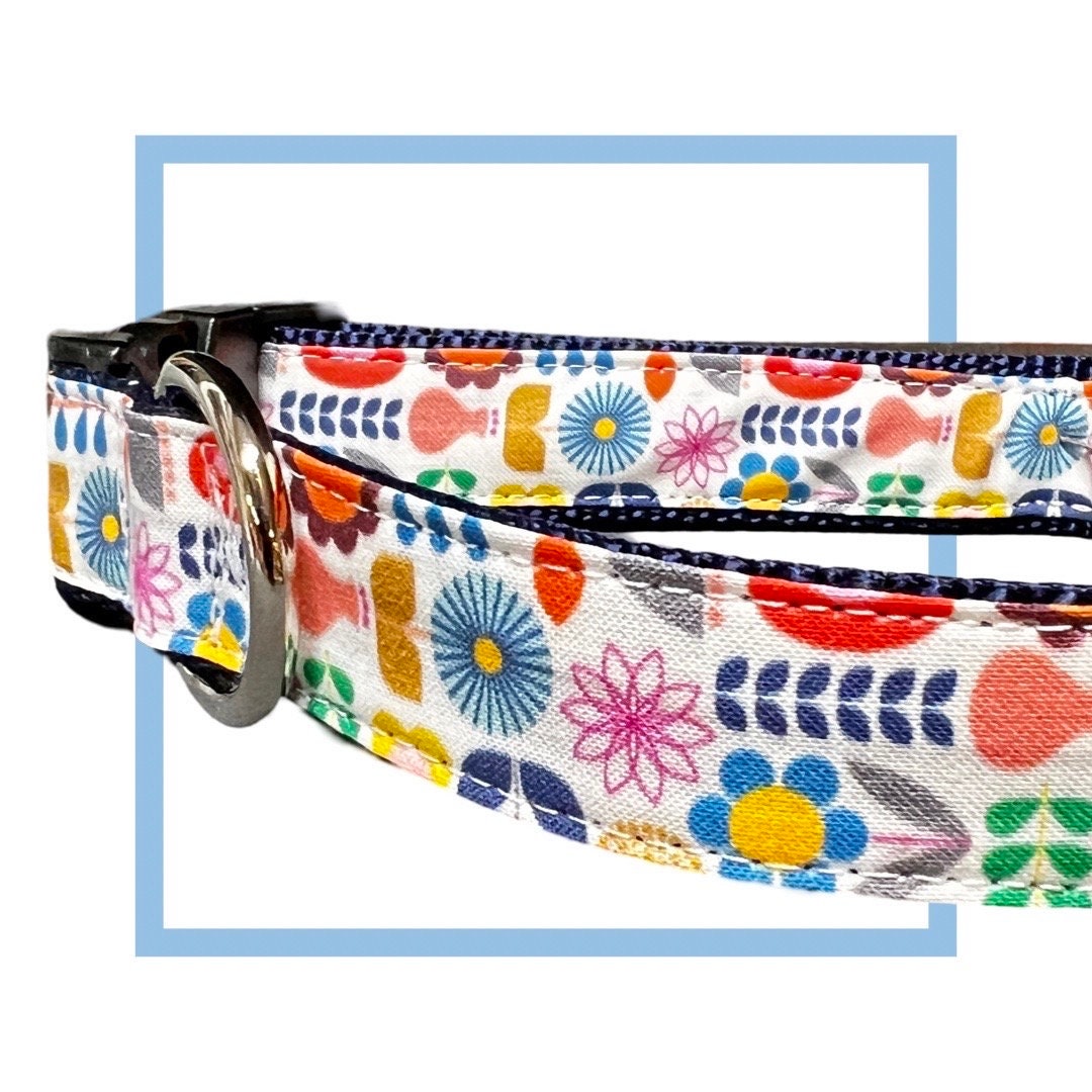 Scandinavian Summer Dog Collar, Harness or Leash With Personalized ...
