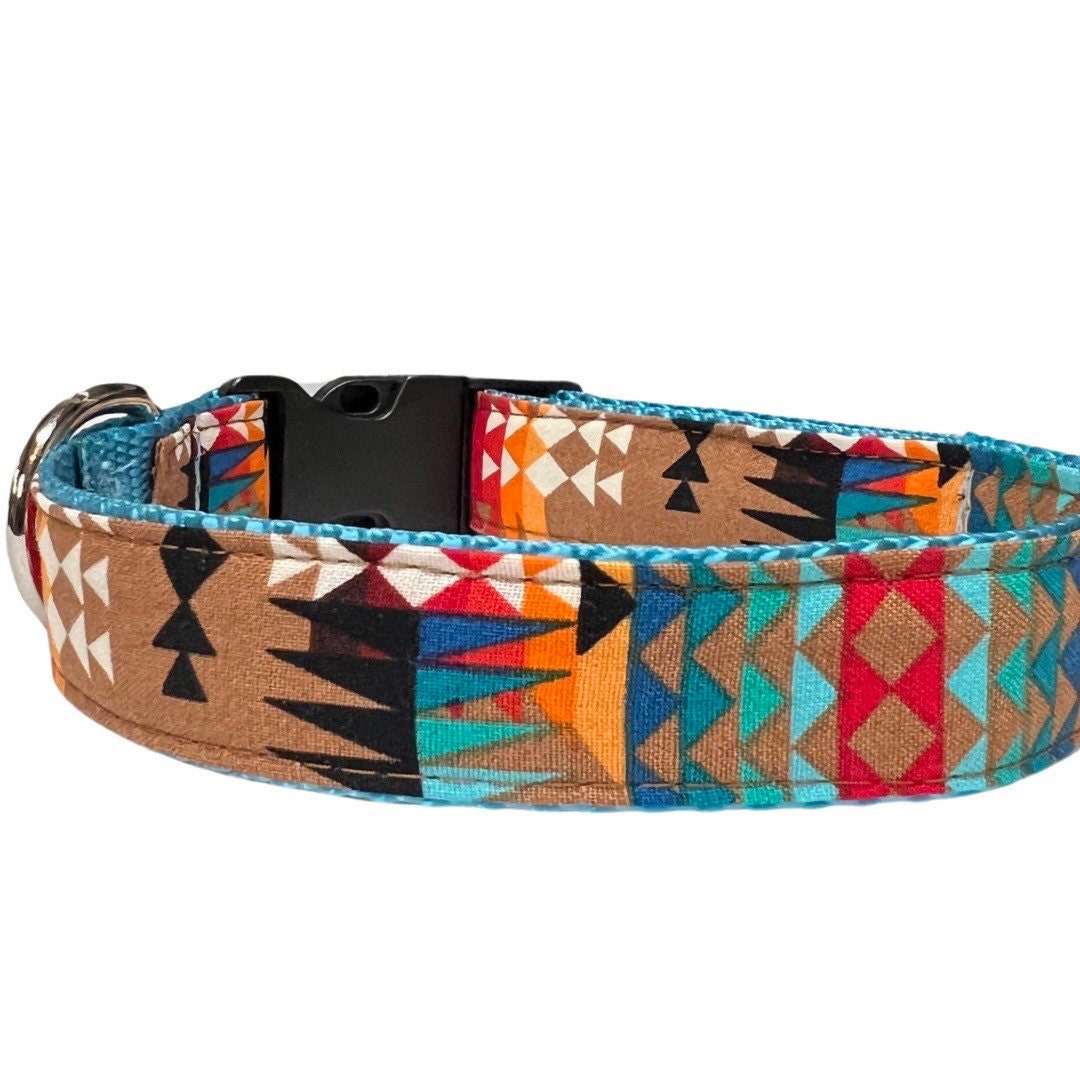 Brown Southwest Aztec Dog Collar, Harness or Leash With Personalized ...