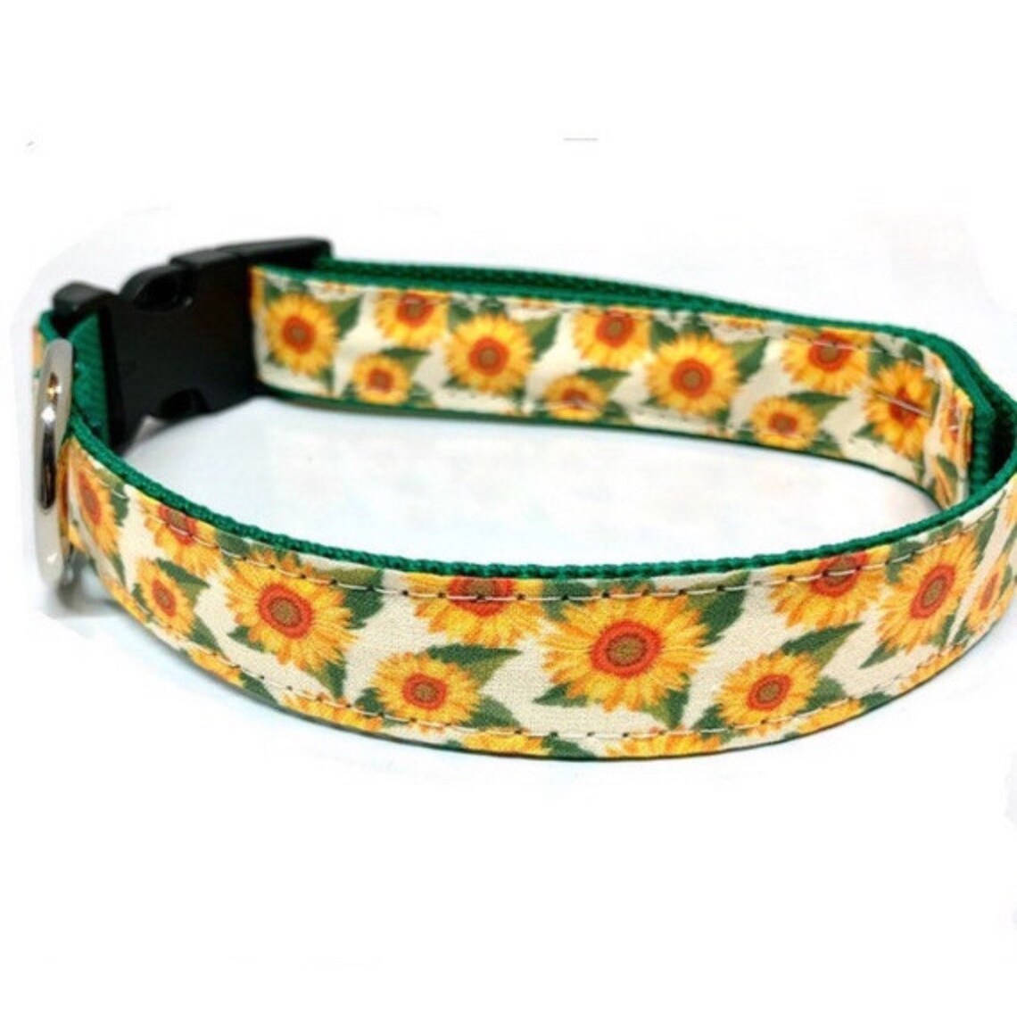 Sunflower Dog Collar, Harness or Leash With Personalized Engraved ...