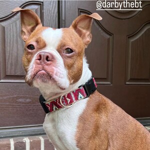 Red Southwest Aztec Dog Collar, Harness or Leash With Personalized ...