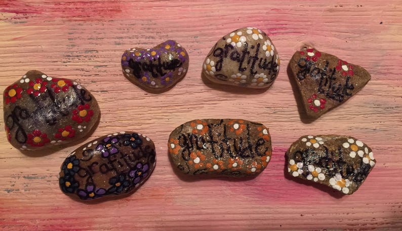 Graditute Stone Meditation Stone Prayer Stone Garden Rocks - Etsy