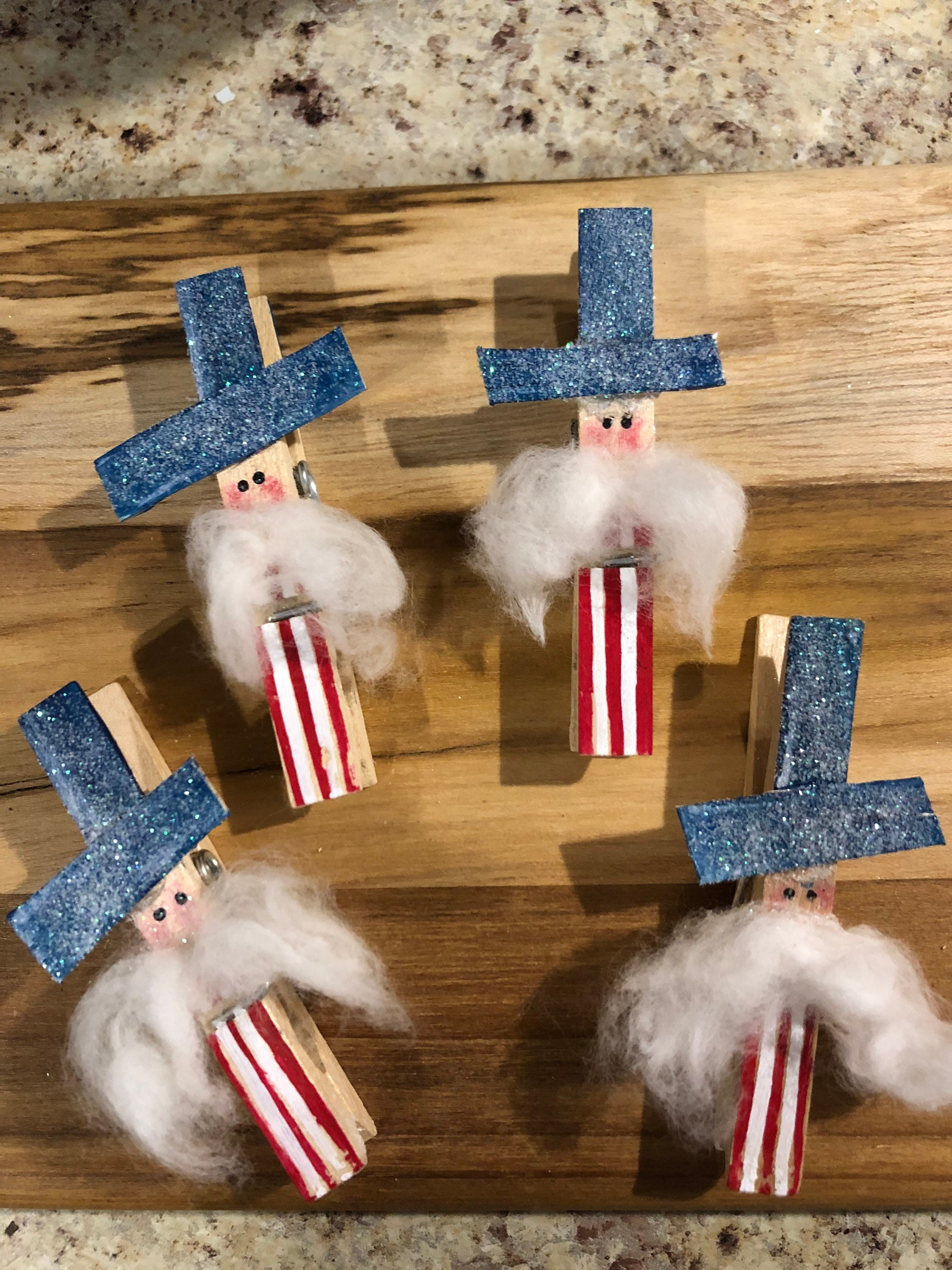 Painted 4th Of July Clothespins Uncle Sam Clothespins Etsy