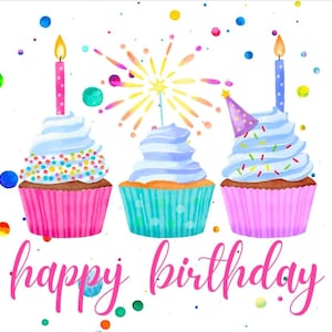 Happy Birthday Printable Digital Notecard , Birthday Note Card - Etsy