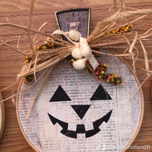 Set of 3 Pumpkin in Embroidery Hoop, Fall Decor, Pumpkin Decor ...