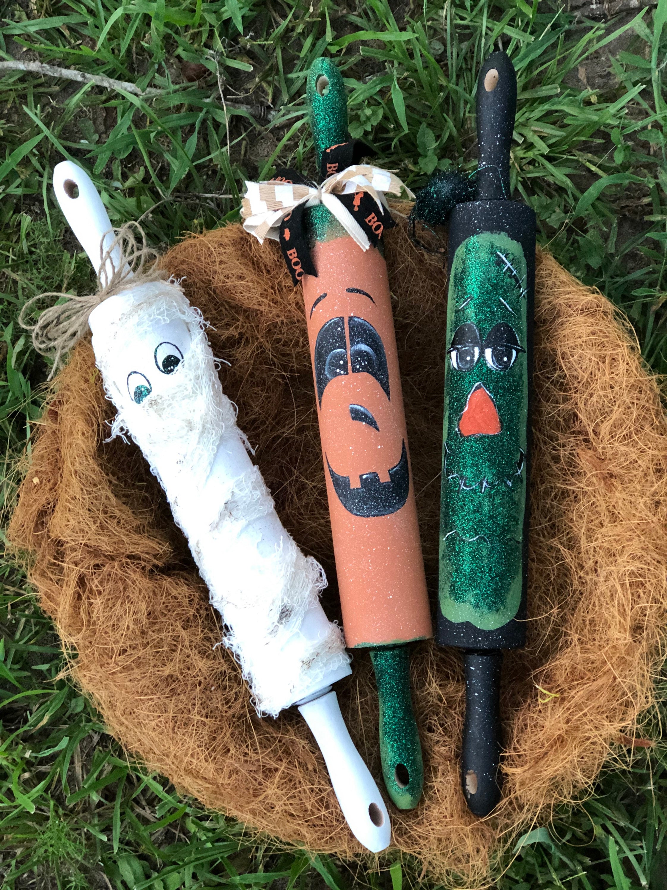 Pumpkin Rolling Pin, Ghost Rolling Pin, Frankenstein Rolling Pin ...