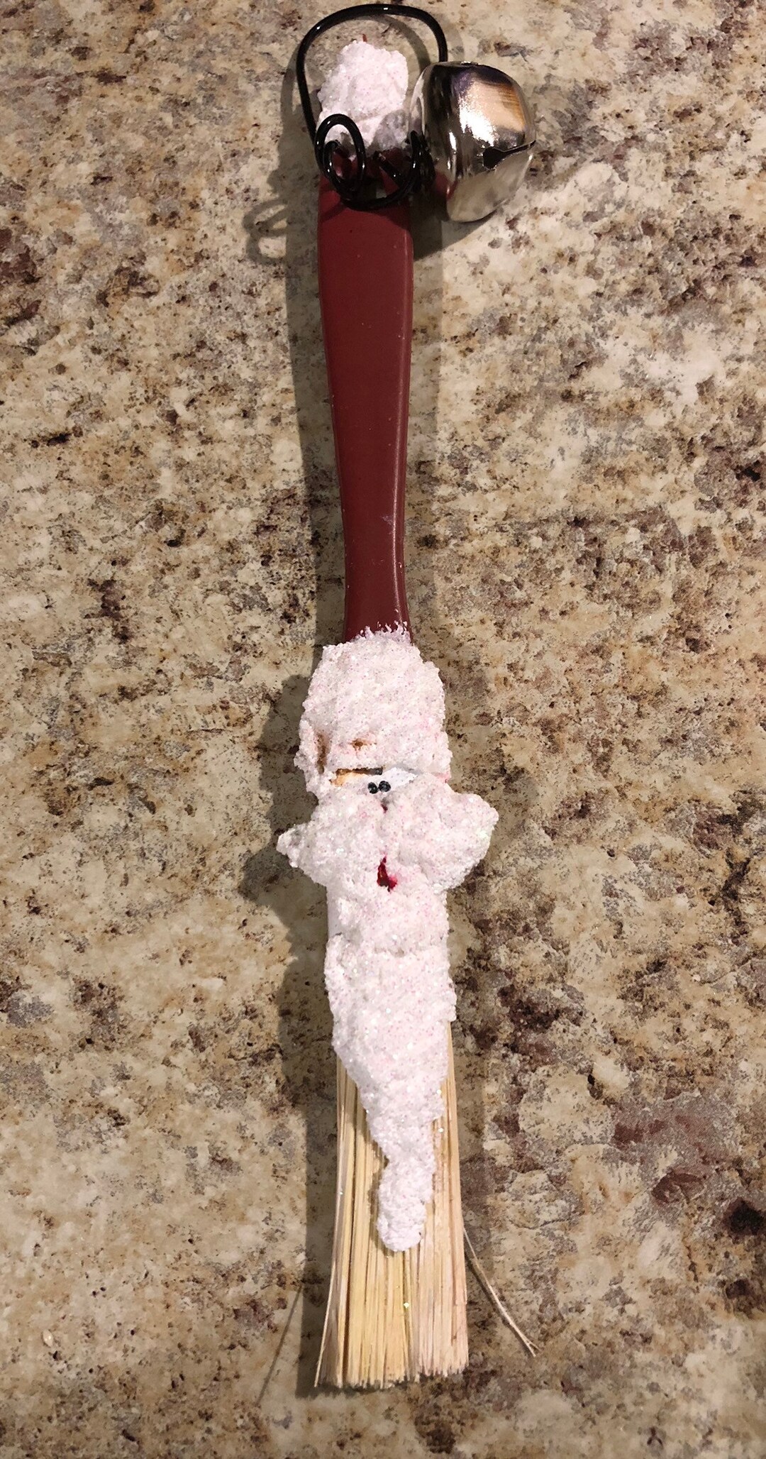 Santa Paint Brush Ornament, Hand Painted Paint Brush Ornament ...