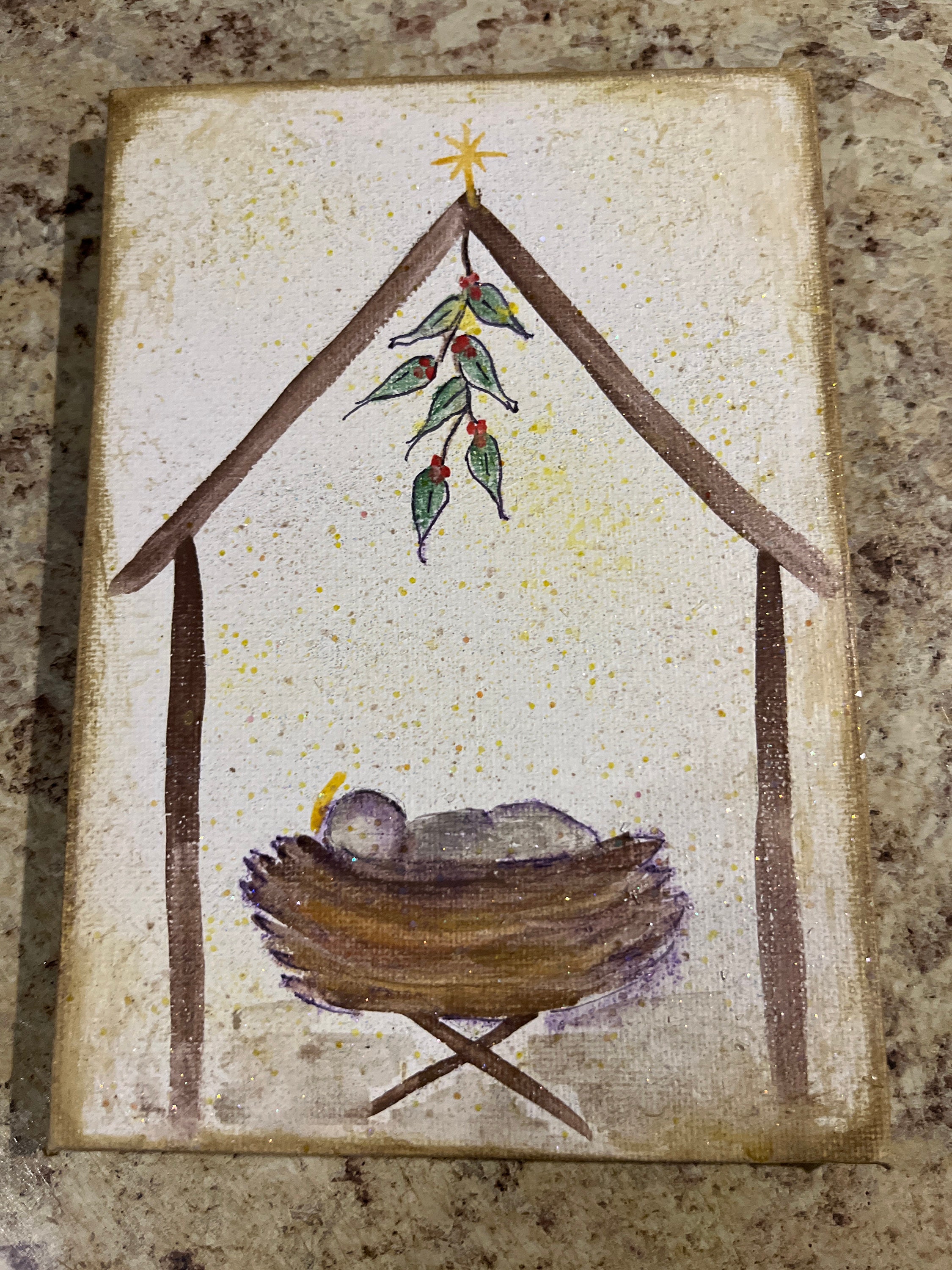 Watercolor Manger Sign Christmas Sign - Etsy