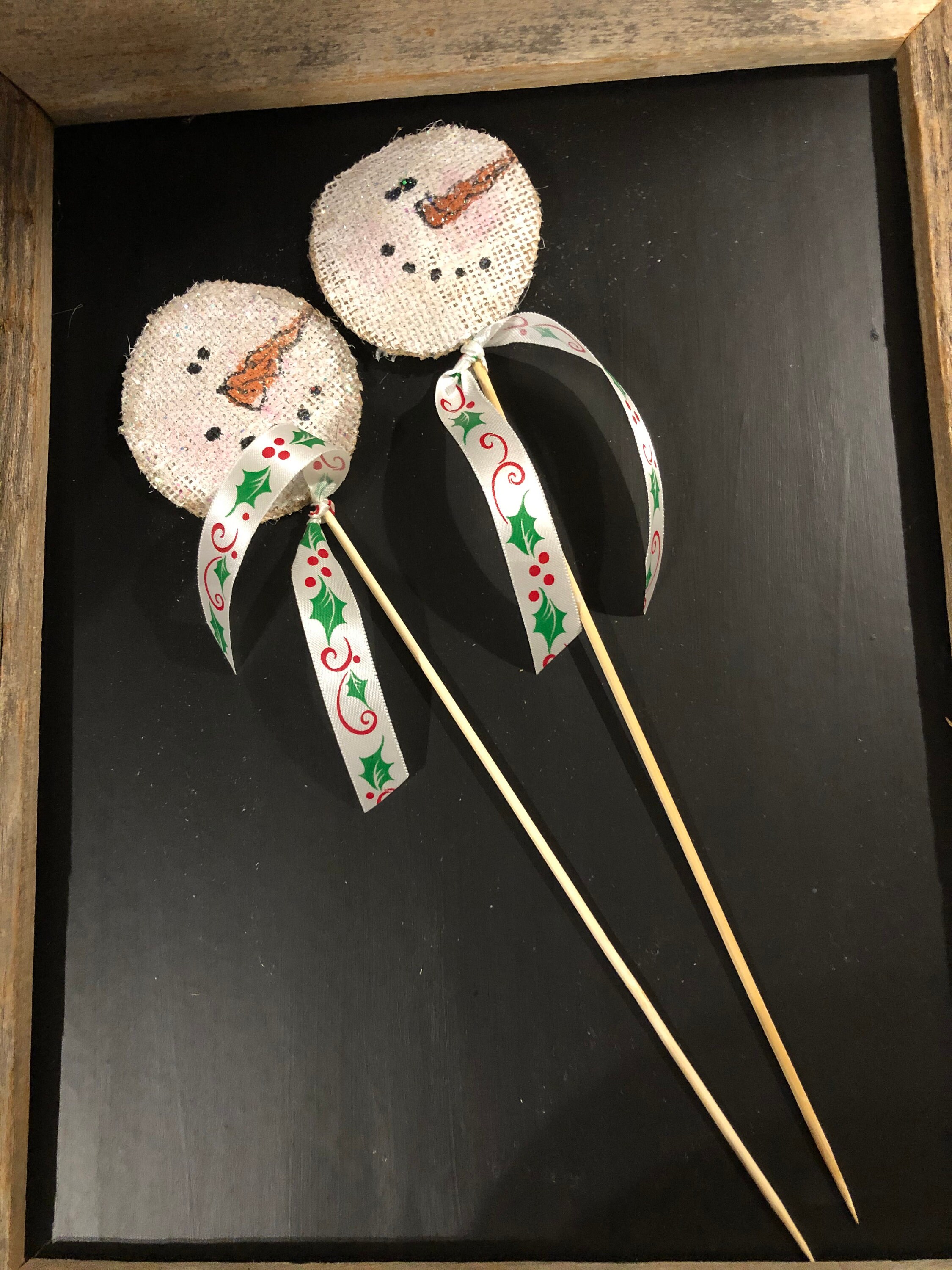 Snowman Picks,holiday Plant Picks,christmas Tree Picks - Etsy