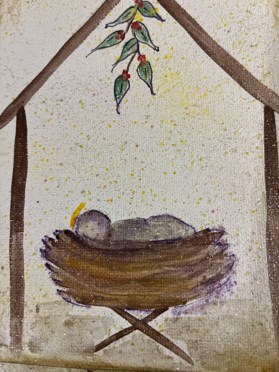 Watercolor Manger Sign Christmas Sign - Etsy