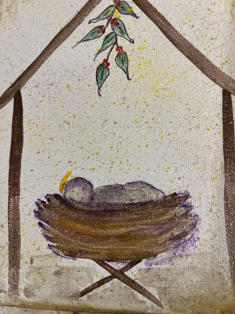 Watercolor Manger Sign, Christmas Sign - Etsy