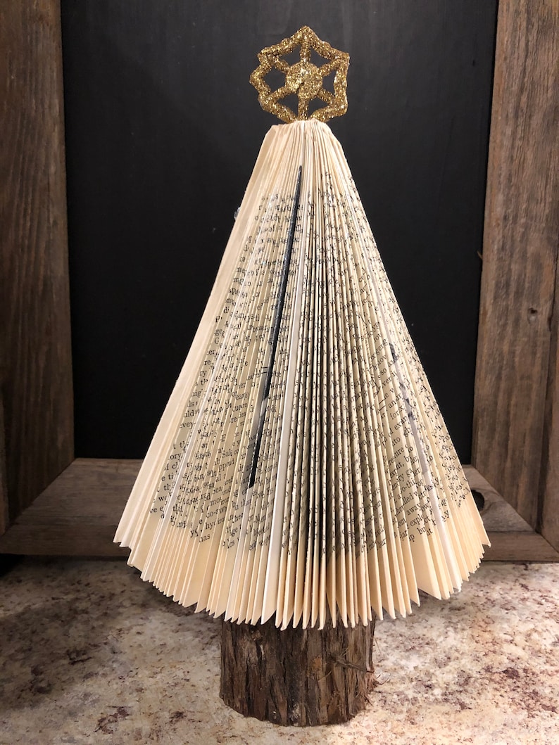 Folded Paper Tree, Book Page Tree, Paperbacktree,christmas Tree, Shelf ...