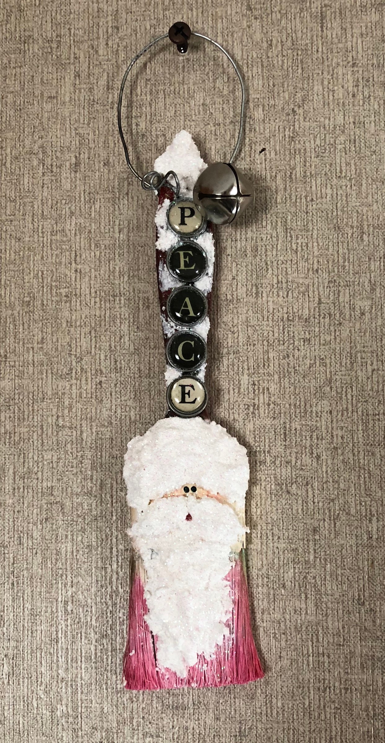 Santa Paint Brush Ornament Hand Painted Paint Brush Ornament - Etsy