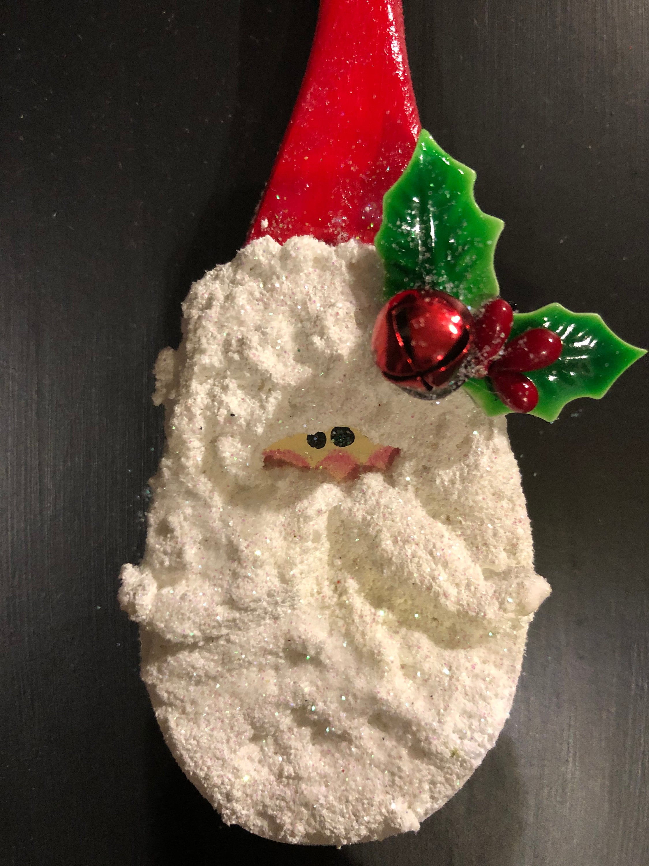 Santa Wooden Spoon Holiday Wooden Spoon Christmas Wooden | Etsy