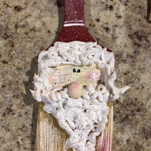 Santa Paint Brush Ornament, Hand Painted Paint Brush Ornament ...