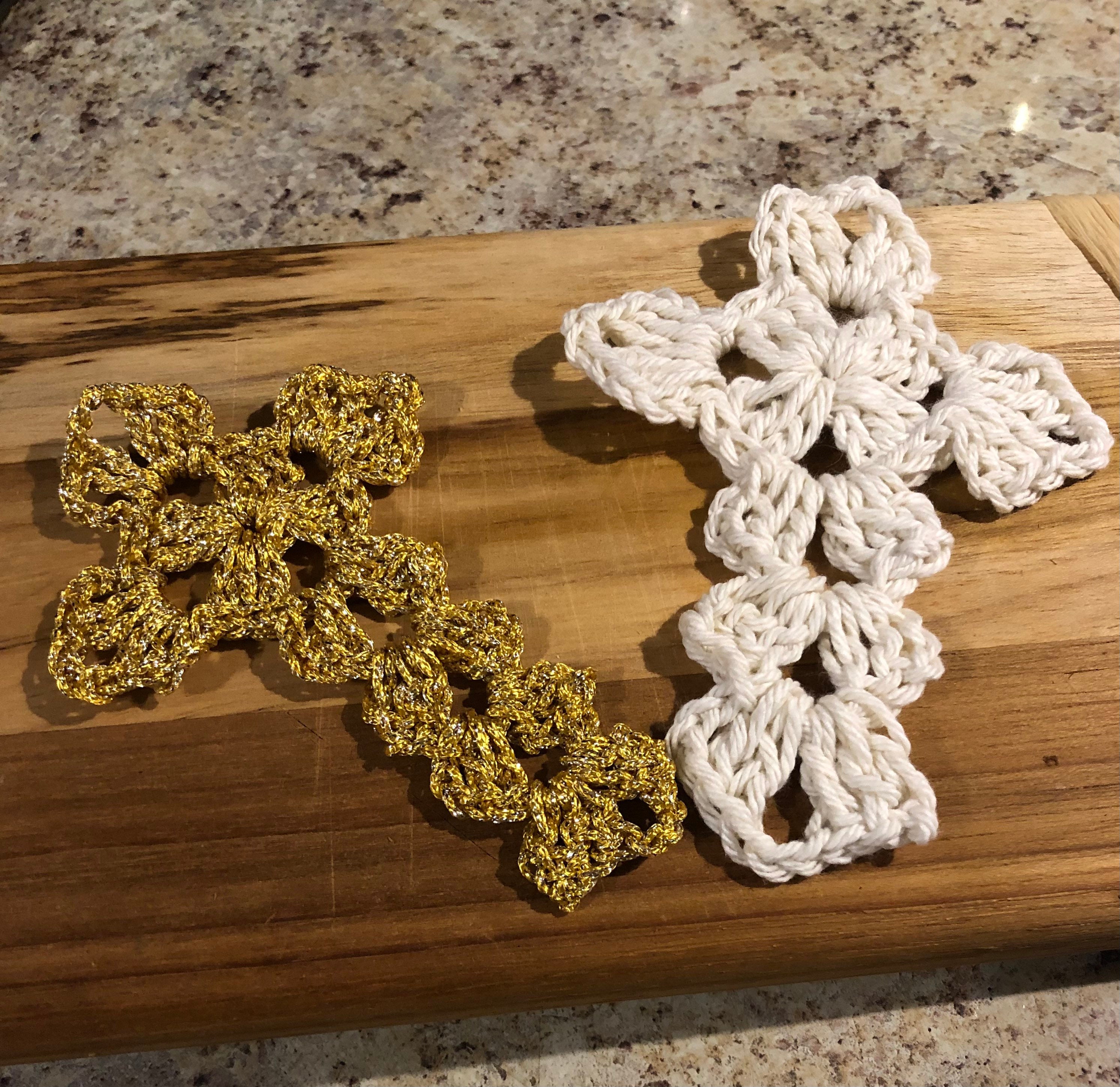 Crocheted Cross Bookmark Crocheted Cross Ornament | Etsy