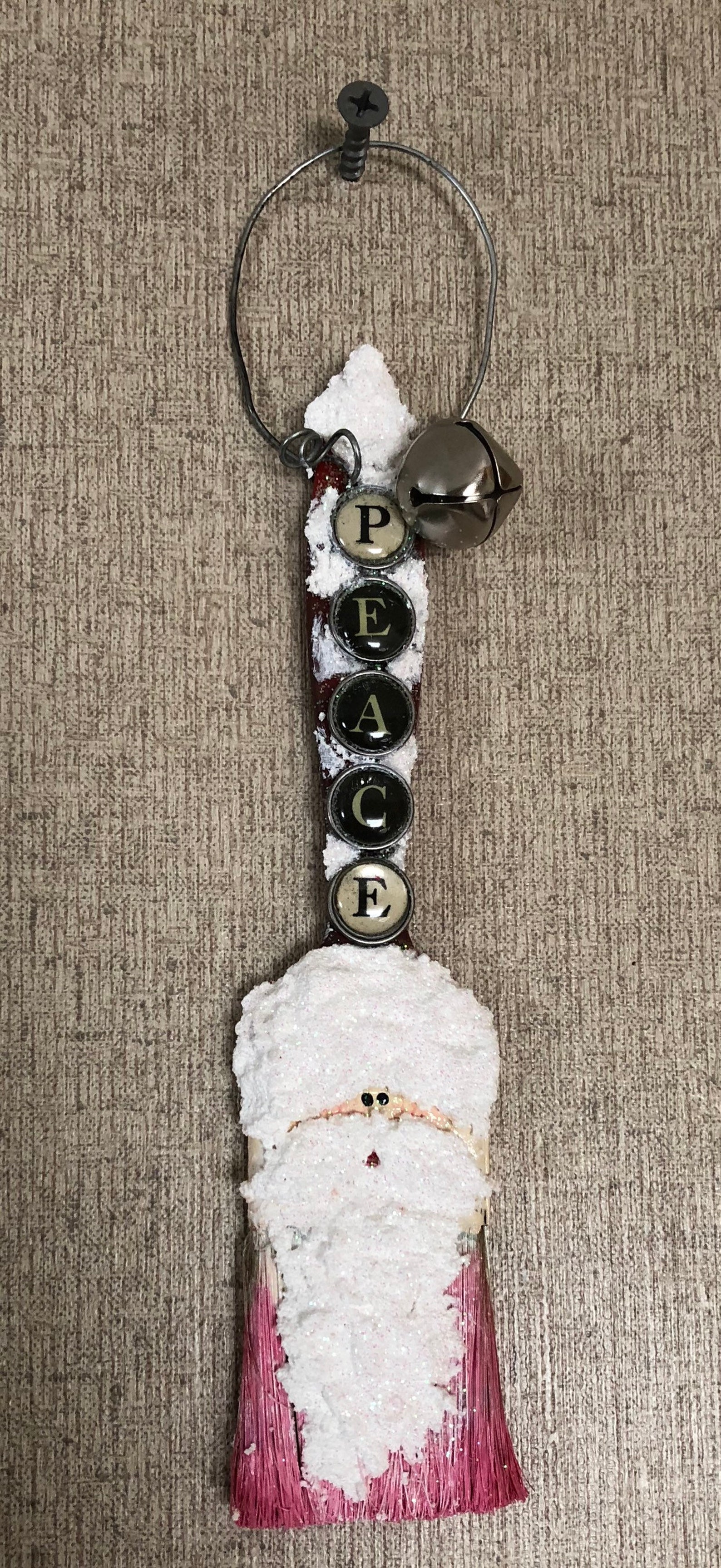 Santa Paint Brush Ornament Hand Painted Paint Brush Ornament - Etsy