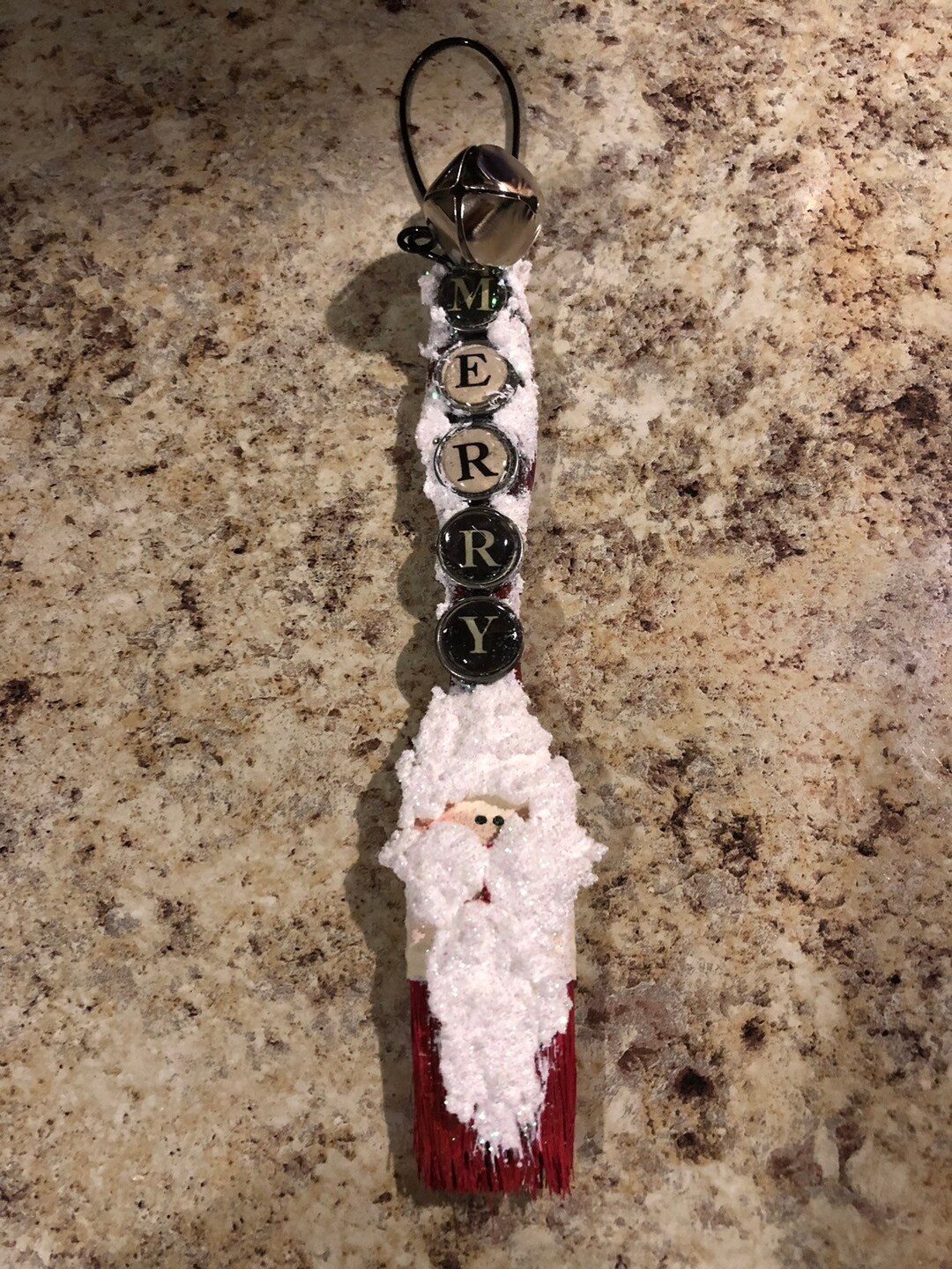 Santa Paint Brush Ornament, Hand Painted Paint Brush Ornament ...