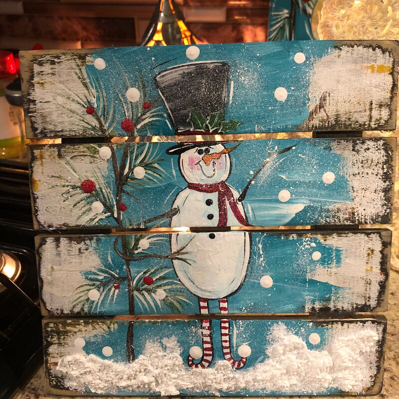 Pallet Snowman - Etsy