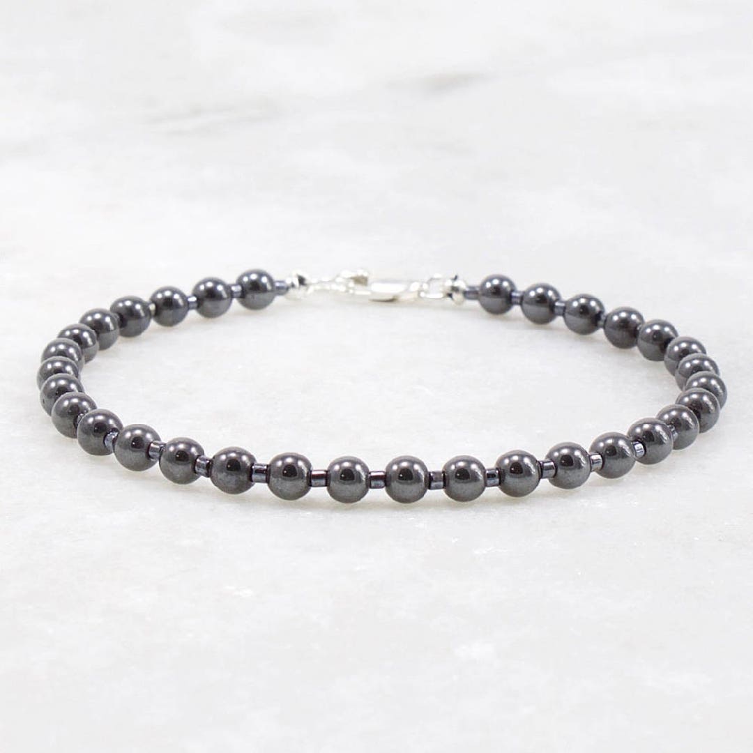 Hematite Bracelet Hematite Jewelry Bracelet Hematite Beaded Bracelet ...