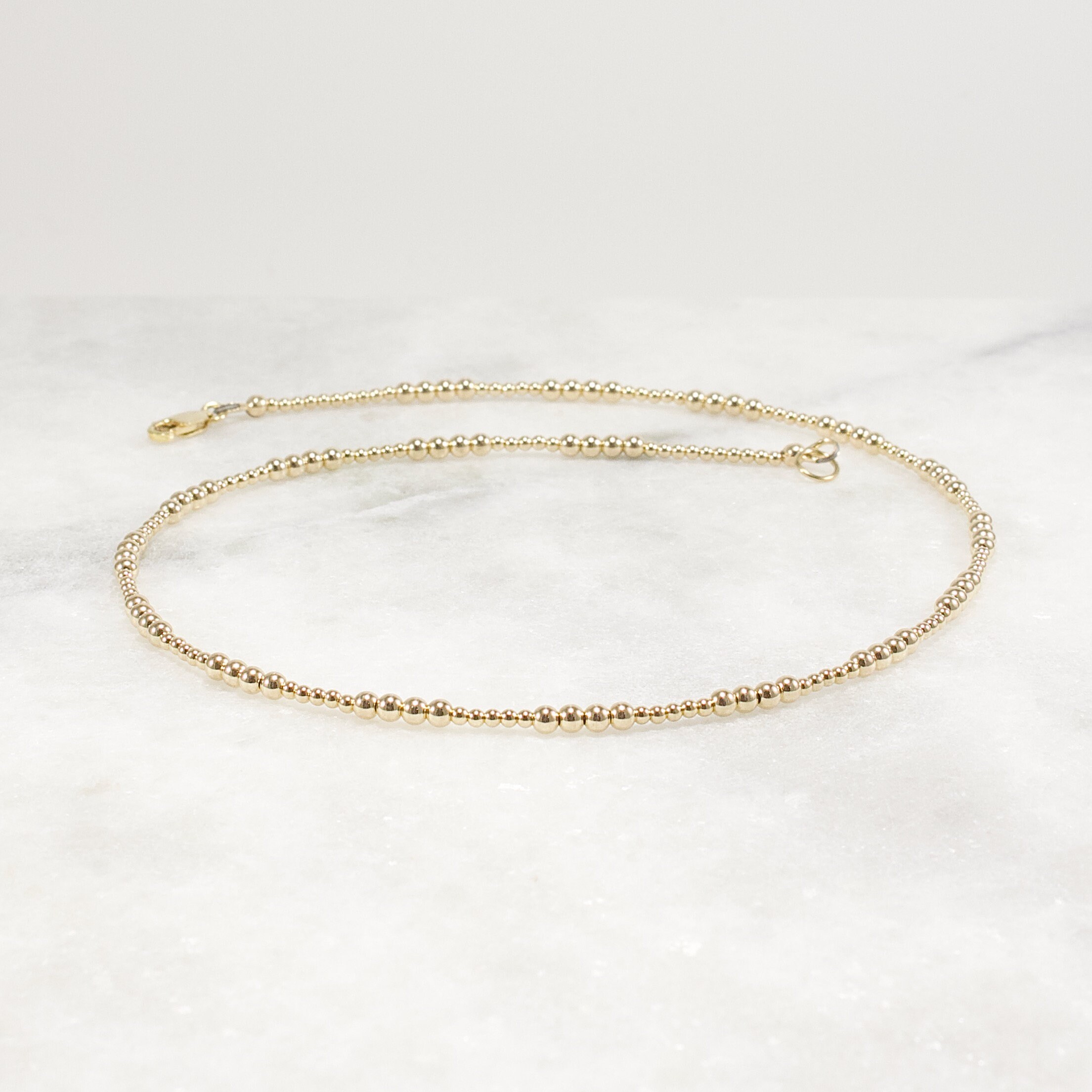 Gold Necklace 14k Gold Filled 1.5mm Beads 2.5mm Beads Gold - Etsy