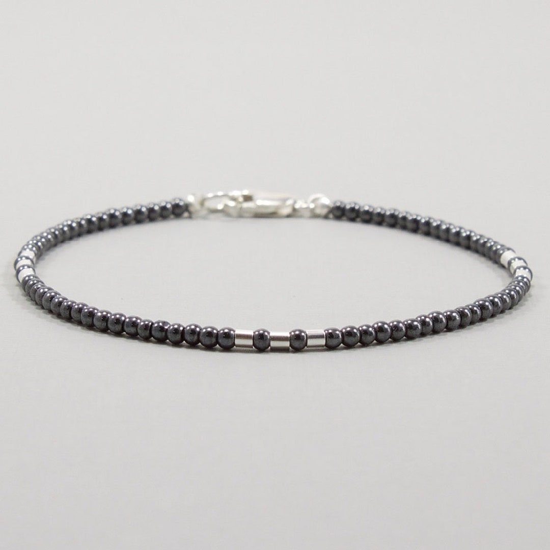 Hematite Bracelet for Women, Beaded Bracelet, Hematite, Minimalist ...