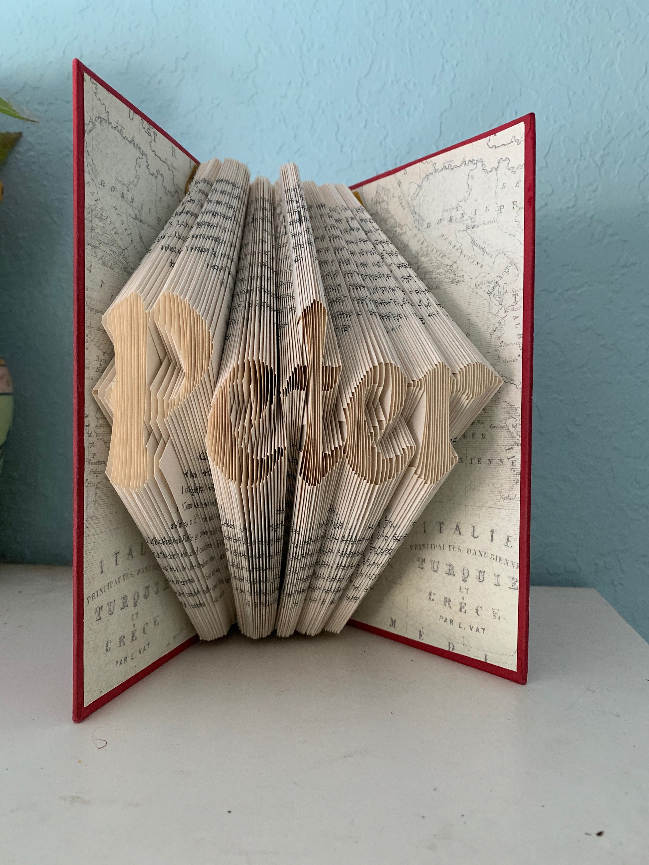 Custom Folded Book Art With Your Name - Etsy