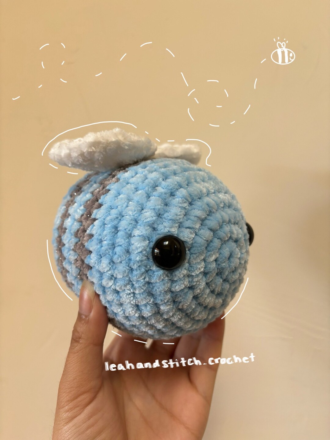 Crochet Bee / Jumbo Bee / Birthday Gift / Anniversary Gift / Crocheted ...