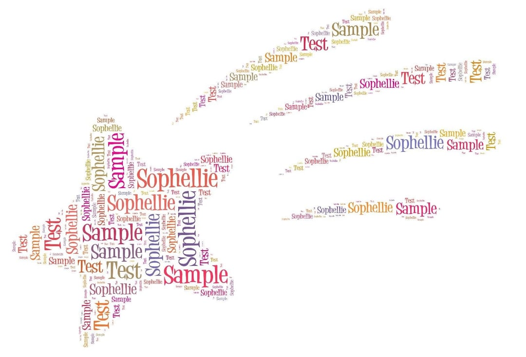 Shooting Star Word Art Personalised Gift. Free P&P - Etsy