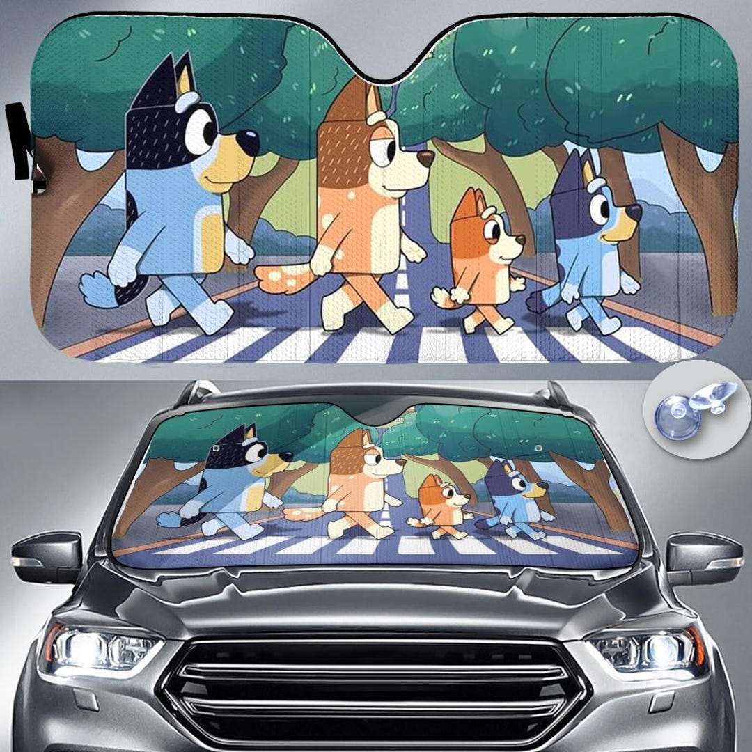 Bluey Car Sun Shade, Bluey Family Car Sun Visor, Custom Car Cover ...