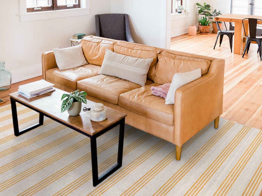 Striped Rug - NATURAL WHITE & ONION - Etsy