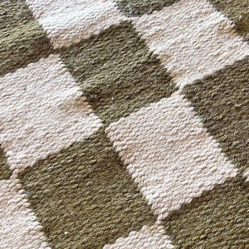 Small Green Checkered Rug - Etsy